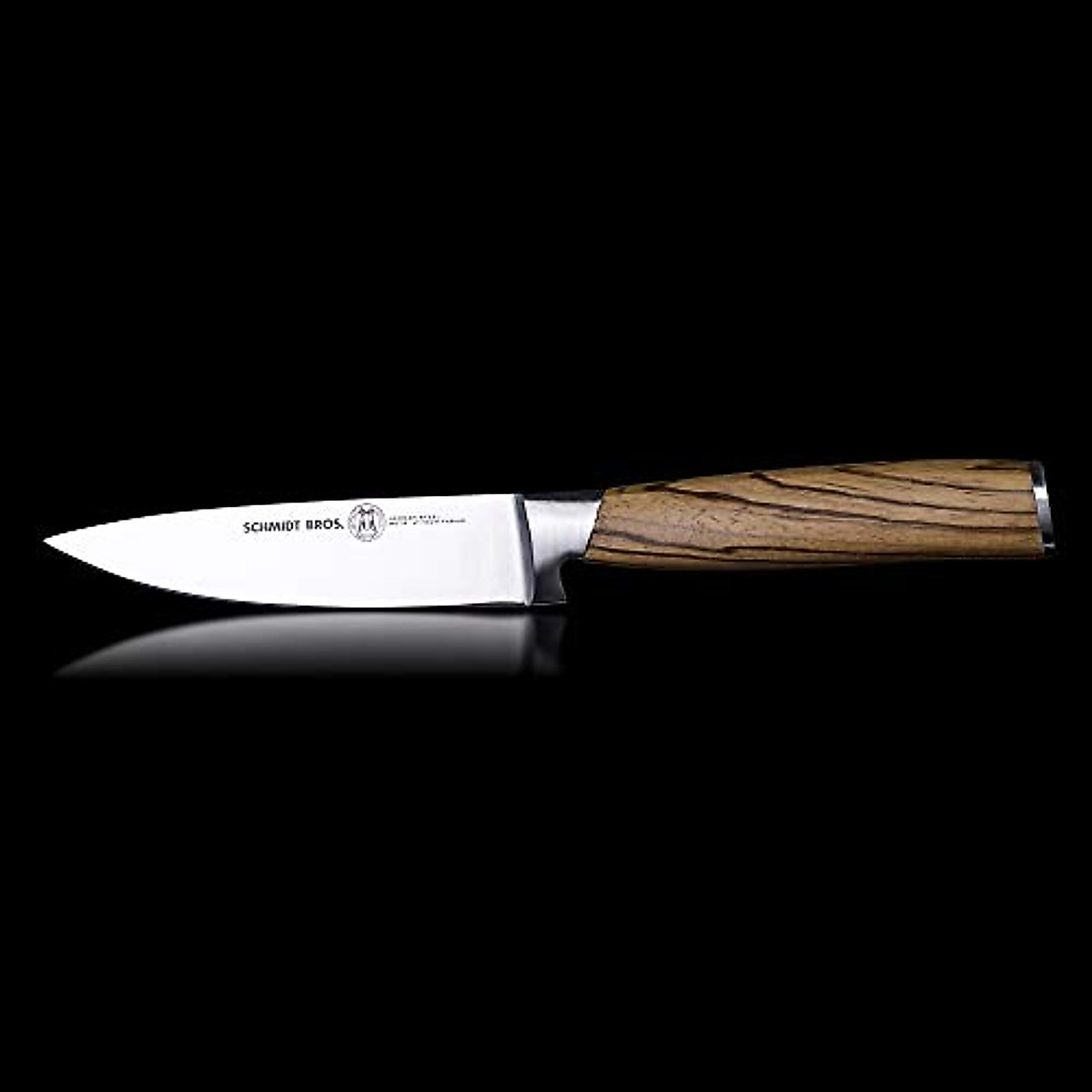 Schmidt Brothers - Zebra Wood 4" Paring Knife, High-Carbon German Stainless Steel Mulitpurpose Kitchen Cutlery