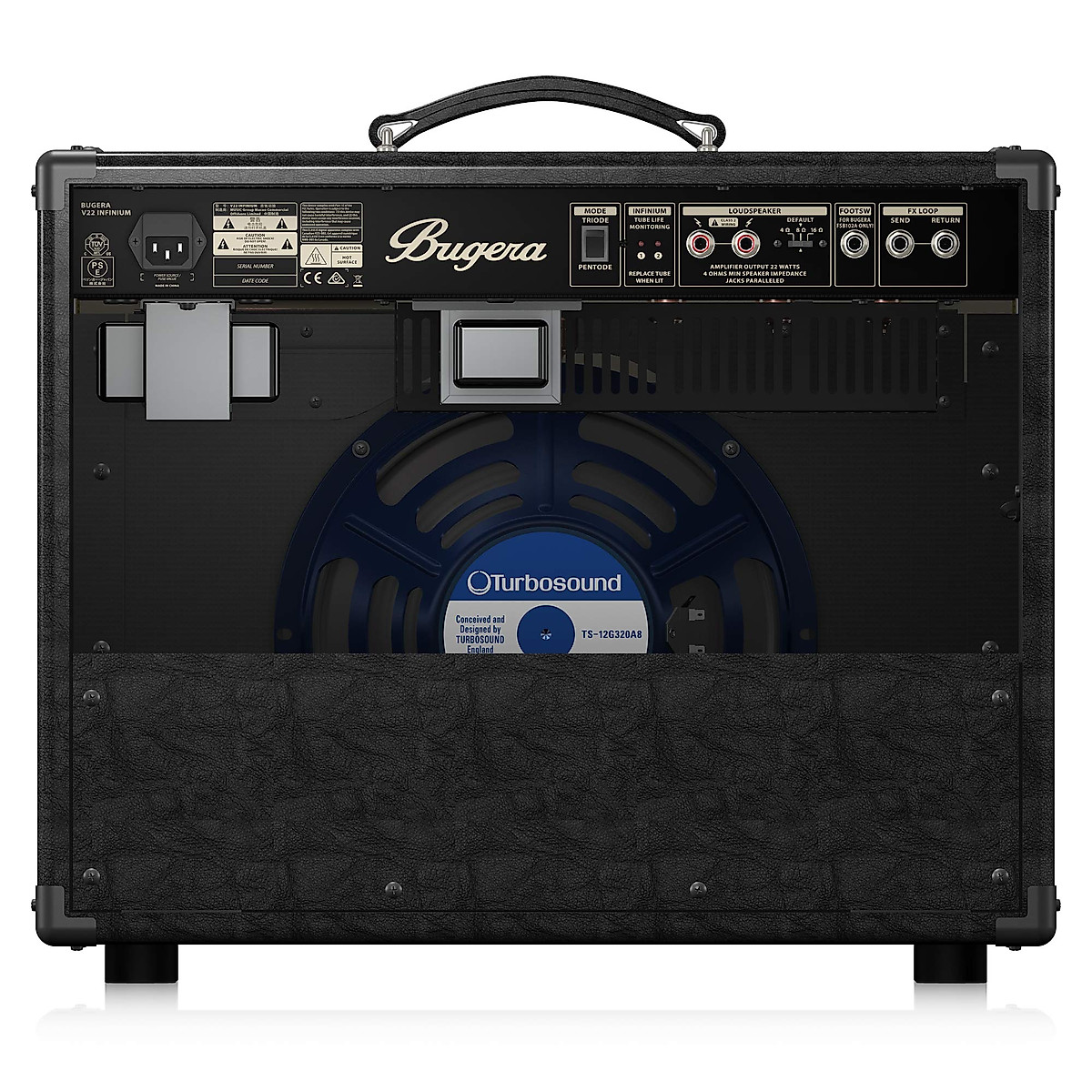 Bugera V22 INFINIUM 22-Watt Vintage 2-Channel Tube Combo with INFINIUM Tube Life Multiplier, Original Turbosound Speaker and Reverb