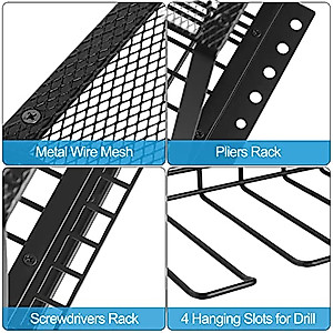 Eweenetu Power Tool Organizer, Heavy Duty Metal Floating Tool Shelf, Cordless Drill Holder Wall Mount, Garage Organization Utility Storage Rack, Perfect for Father's Day, USA Made