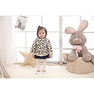 Minicoco Toddler Girl Fleece Warm Outwear Jacket Coat Baby Girl Boy Zipper Up Fall Winter Coat, Leopard Print
