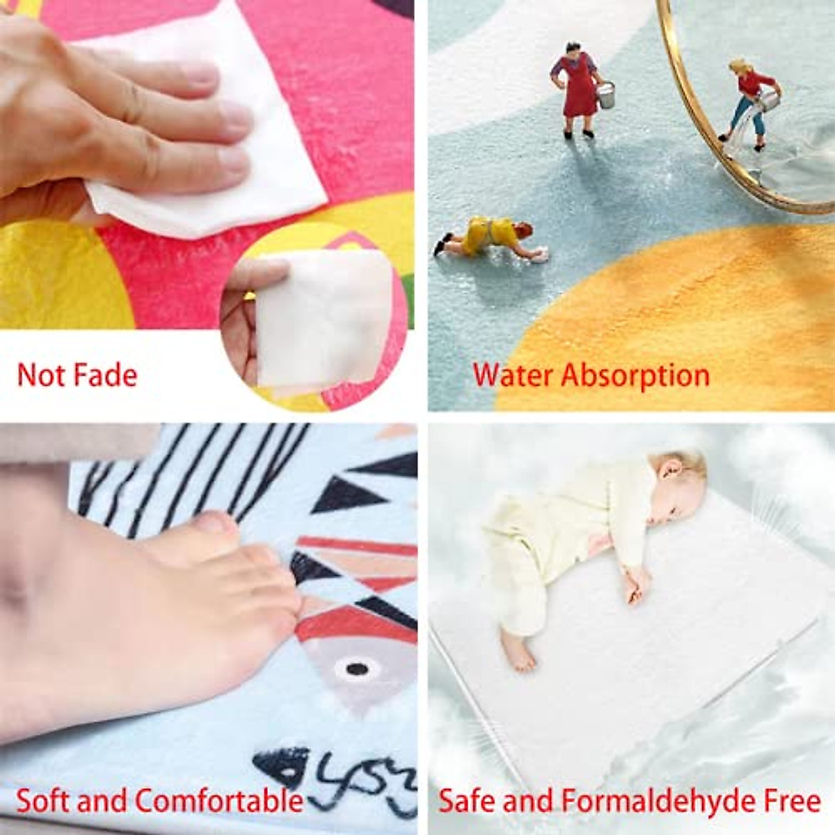 Blue Universe Outer Space Area Rug for Boys Bedroom Planet Printed Throw Rugs Starry Sky Carpets for Living Dinning Room Machine Washable, 3'×5'