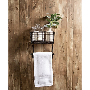 DII Rustic Farmhouse Bathroom Décor, Metal Storage, Small Towel Bar, Black