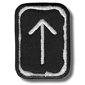 Tiwaz rune - embroidered patch, 4 X 5 cm
