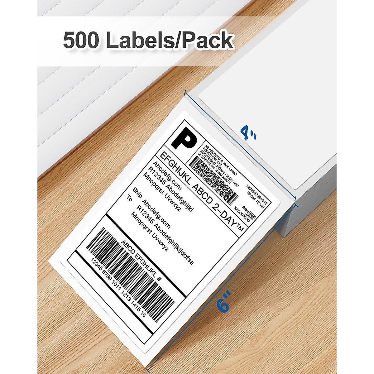 Thermal Labels, SWIFINT 4"x6" Direct Thermal Shipping Label, Perforated Fanfold Labels Compatible with Lable Printer MUNBYN, NELKO, IDPRT SP420, SP410, SWIFINT PL70E, Permanent Adhesive, Pack of 500