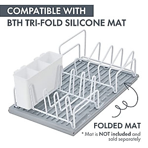 Better Things Home BTH Dish Racks Set - 2 Dish Racks & 1 Removable Cutlery Holder - Compatible with BTH Tri-fold Silicone Drying Mat