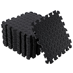 64 Pcs Baby Play Mat Interlocking Toddler Foam Mats Puzzle Playmat for Babies Square Foam Floor Mat for Gym, Nursery, Playroom (Black)