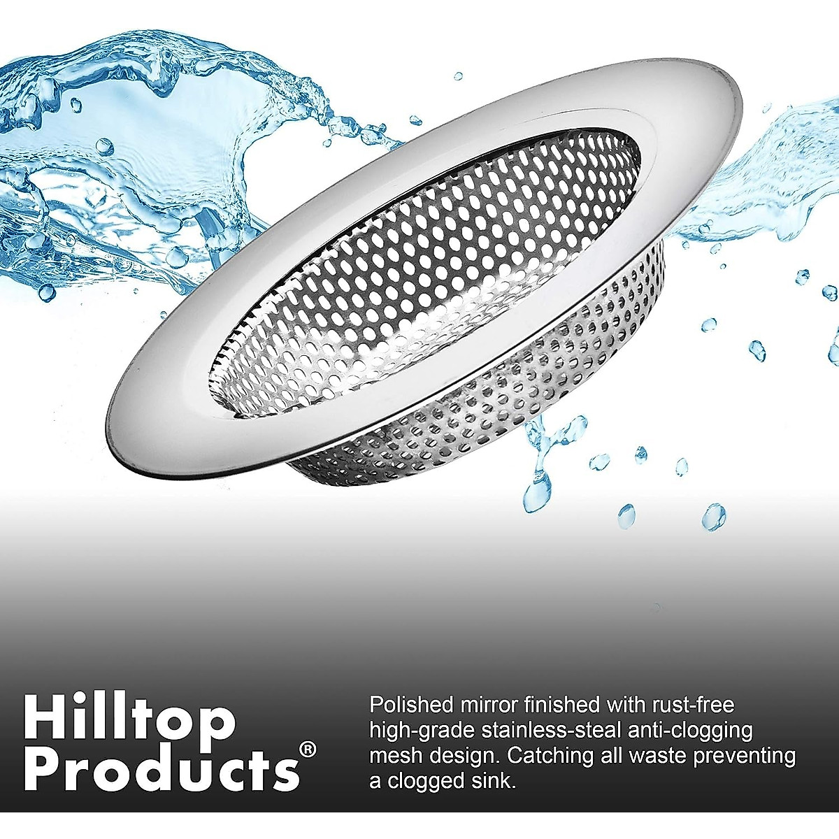 2PCS - Kitchen Sink Drain Strainer and Anti-Clogging Stopper Drainer Set for Standard 3-1/2 Inch