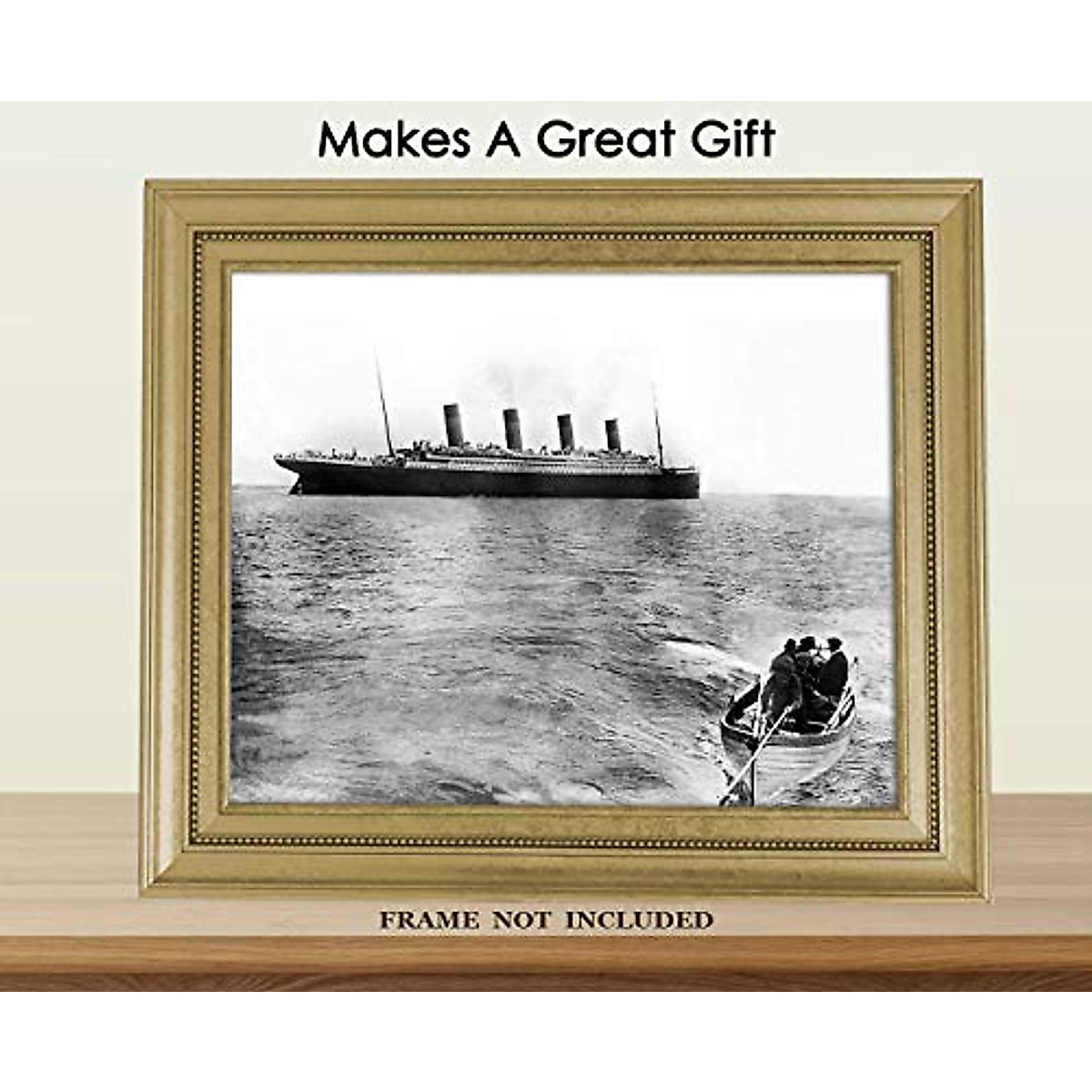 Last Known Photo of Titanic Afloat Wall Art Print Wall Art Print - 8x10 Unframed Picture For Home, Office, Dorm & Bedroom Decor - Creative Gift Idea for Titanic and Movie Fans