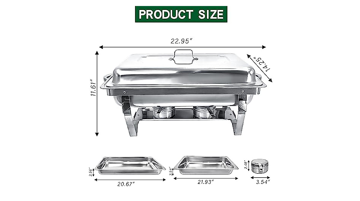 EVGTTI 4-Pack Chafing Dish Set - Keep Food Warm