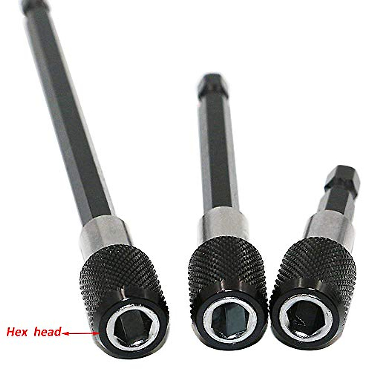 Eyech 3Pcs 1/4 Inch Hex Shank Magnetic Drill Bit Extension Quick Release Screwdriver Nut Drill Bit Holder Extension Kit Set for Impact Driver Bits -2/4/ 6 Inch Length