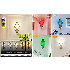 Battery Operated Wall Sconces Set of 2,Not Hard Wired Fabric Shade Triangle Remote Control Wall Lights, Wireless Lamp Fixture for Bedroom, Living Room, Bathroom, Hallway (Color : Gold)