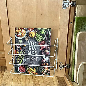 Evelots Cutting Board/Wrap/Foil/Wax Paper Storage Rack-Wall/Door Mount-White