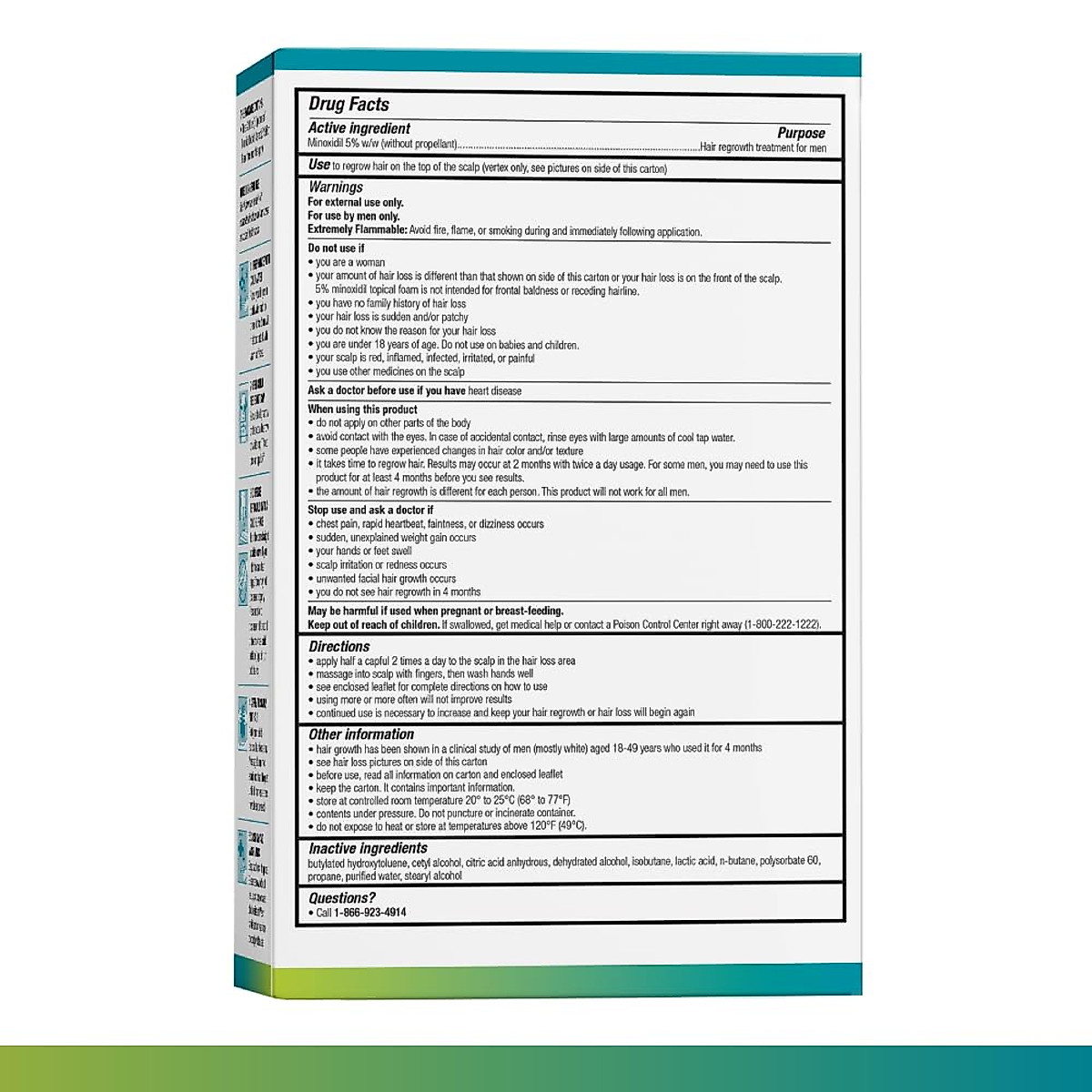 Regoxidine Men's 5% Minoxidil Foam & Topical - Helps Restore Vertex Hair Loss & Thinning Hair - Extra Strength Supports Hair Regrowth in Unscented Topical Aerosol Treatment (Topical, 3 Month's Supply)