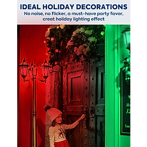 Nouscan PAR38 Red Green LED Lights for Outside [Christmas Combo], 150W Flood Light Bulbs Equivalent, 15W 1200LM, Colored Outdoor Flood Light Bulb, E26 Base Not-dim for Christmas, Halloween, 2 Pack