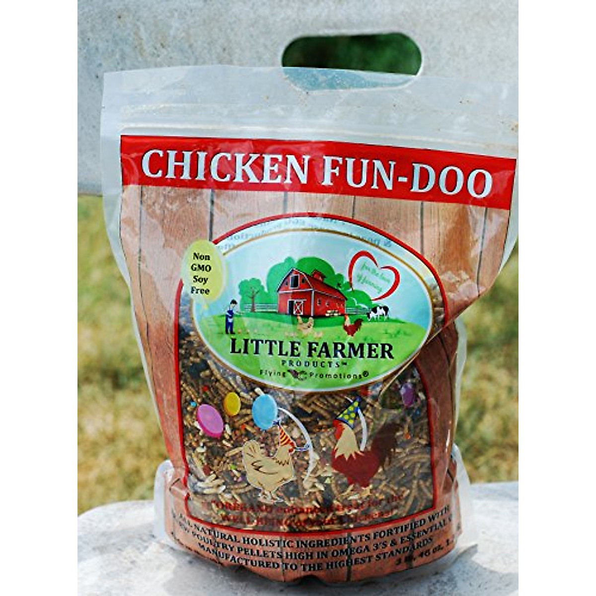 LITTLE FARMER PRODUCTS Chicken Fun-DOO Non-GMO, Soy-Free Chicken Treat | Premium Poultry Meal Worm, Vegetable & Herb Mix (3 lbs)