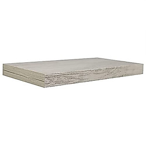 Home Basics Floating Wall Shelf Washed Grey 18" (1 Shelf) Contemporary and Modern Shelf for Picture Frames, Sculptures, Plants, and Essentials | Invisible Mounting Brackets