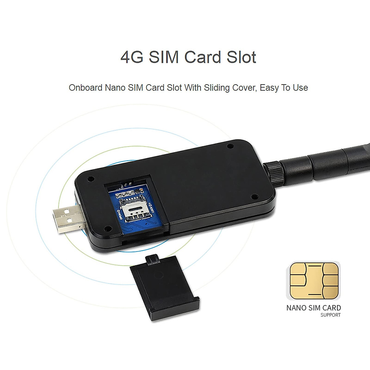 4G LTE USB WiFi Modem, LTE/4G 150 Mbps USB Mobile Module with SIM Card Slot, High Speed Portable Travel Hotspot Mini Router Supports USB, UART for PC, Industrial Computer