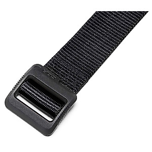 CQR Tactical Belt, Military Style Heavy Duty Belt, Webbing EDC Quick-Release Buckle, 2pack Plastic Flip Tab Black/Black, Large