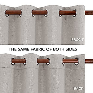 Deconovo Total Blackout Curtains, Living Room Curtains, Linen Look Textured Room Darkening Curtains 84 Inches Long for Living Room (52x84 Inch, 2 Panels, Natural)