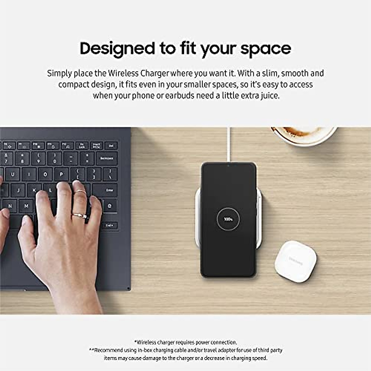 SAMSUNG 15W Wireless Charger Single, Cordless Super Fast Charging Pad for Galaxy Phones and Devices, USB C Cable Included, 2022, US Version, Black