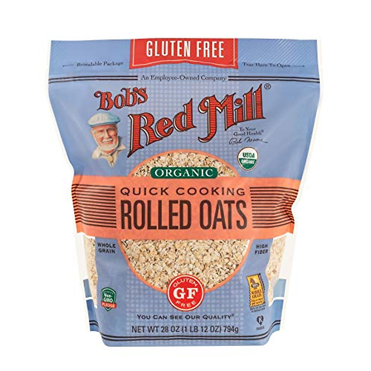 Bob's Red Mill Gluten Free Organic Quick Cooking Oats, 28-ounce (Pack of 4)