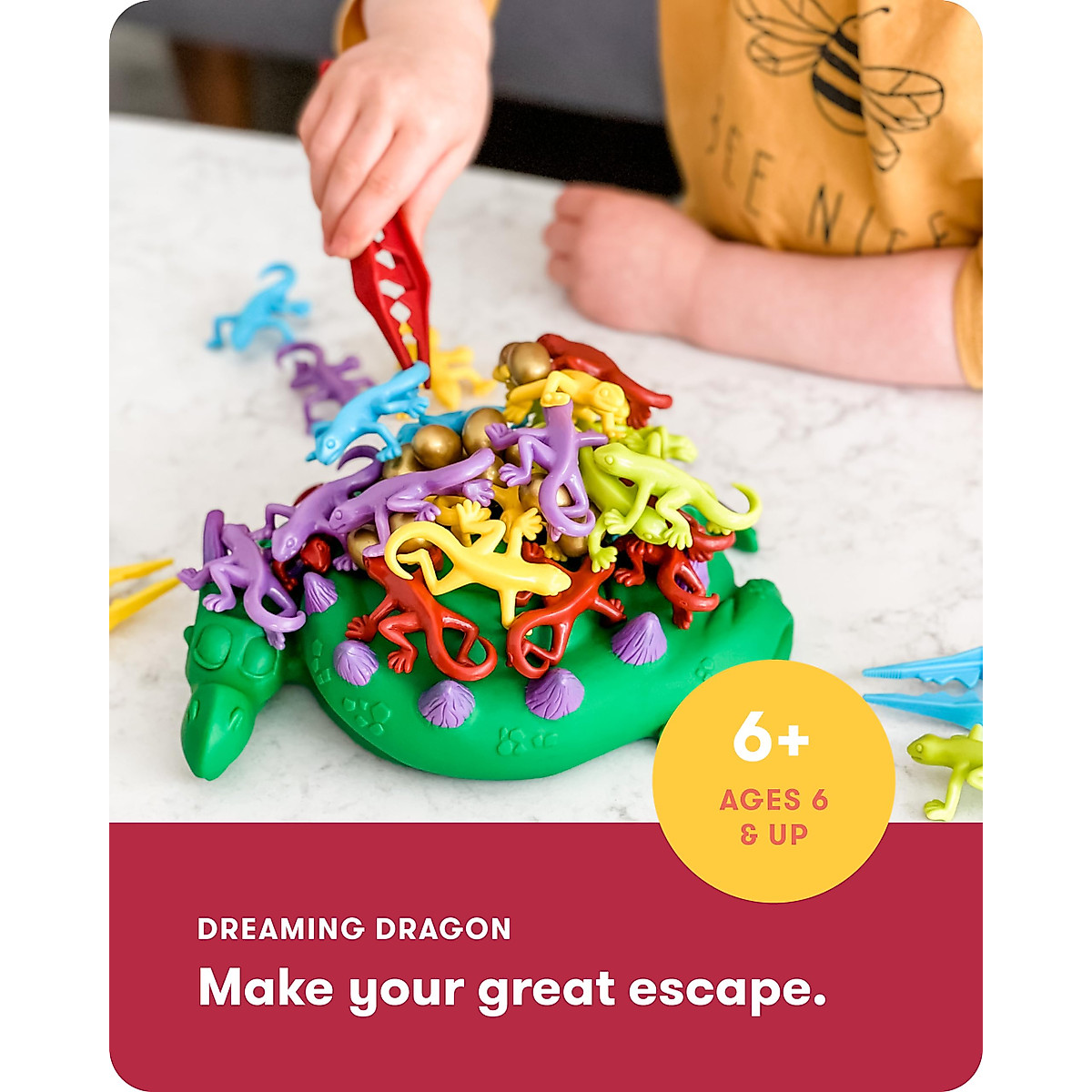 SimplyFun Dreaming Dragon - A Game for Kids Based on Steady Hands, Concentration, and A Little Luck - 2 to 4 Players - Kids Game Ages 6 & Up