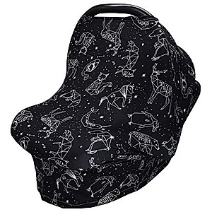 Wallfire Baby Nursing Cover, Multi-Function Breastfeeding Cover Baby Car Seat Canopy Stroller Cover Stretchy Nursing Cover - Constellation