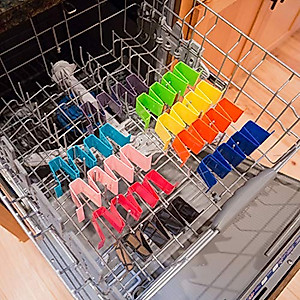 Youngever 8 Pack Plastic Taco Holder Stand, Dishwasher Top Rack Safe, Microwave Safe, Set of 8 Assorted Colors (Rainbow)