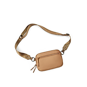 WESTBRONCO Small Crossbody Bags for Women Nylon with Adjustable Strap, Mini Crossbody Purse, Fahion Shoulder Bag for Traveling Workout Brown