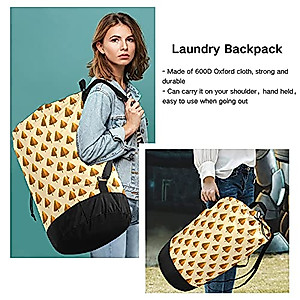 Happy Thanksgiving Tree Laundry Bag Heavy Duty Laundry Backpack with Shoulder Straps Handles Travel Laundry bag Drawstring Closure Dirty Clothes Organizer For College Dorm, Apartment, Camp Travel