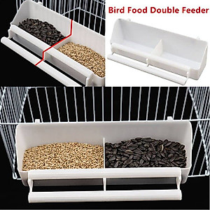 Bird Food Bowl Bird Feeder Pet Birds Food Dish Bird Water Bowls Pigeon Feeding Cups for Cockatiel Parrot Macaw Birds Small Animal 2 Pack with 1 Bird Spoon
