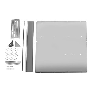 Futchoy Range Backsplash with Shelf 30 x 30.7 Inch Range Hood Wall Shield, Stainless Steel Backsplash Silver Splash Plate for Range Hood Stainless Backsplash