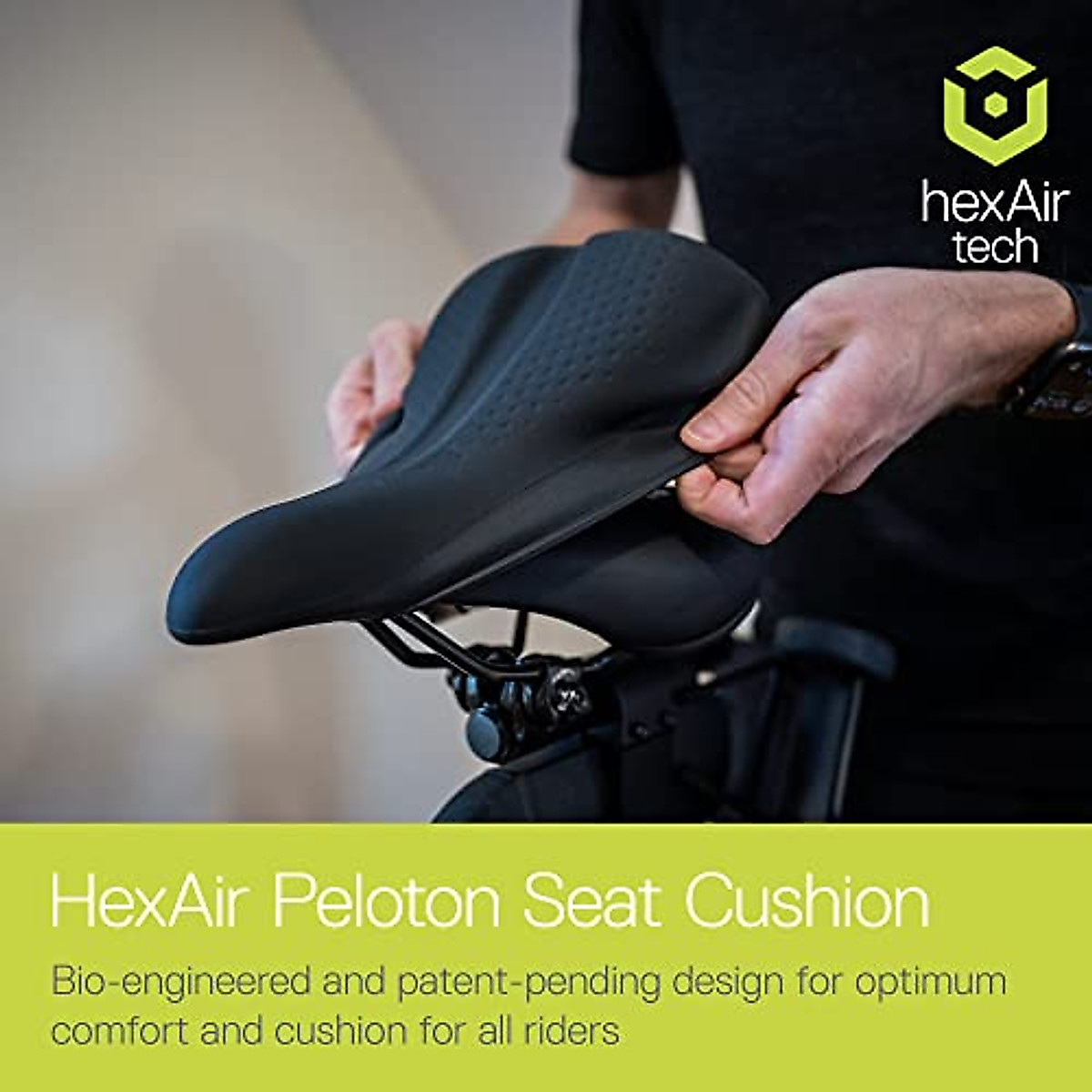 Delta Cycle & Home HexAir Peloton Seat Cushion - Instant Response, Pressure Reducing HexAir Grid Technology - Not Padded Gel - Bicycle Seat Cushion for Road, Mountain, and All Indoor Exercise Bikes