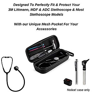 caseling Hard Case fits Stethoscope 3M Classic III/Lightweight II S.E/Cardiology IV Diagnostic. (Case Only) (EVA Black)