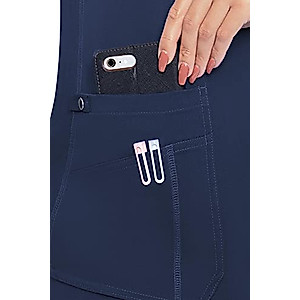 Med Couture Women's Touch Collection V-Neck Shirttail Hem Kerri Scrub Top, Navy, X-Large