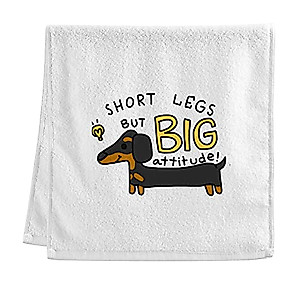 ALAZA Funny Dachshund Dog with Quote Towels 100% Cotton Hand Towel for Bathroom 16 x 30 inch, Absorbent Soft & Skin-Friendly, 1 Piece