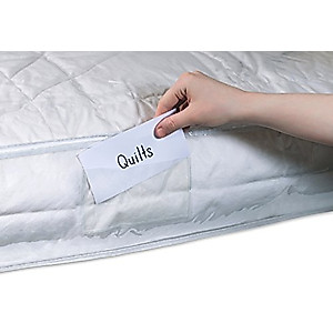 Clear Underbed Storage Bag - Durable Vinyl Material to Shield Your Contents from Dust, Dirt and Moisture. Easy Gliding Zipper for Easy Access and Label Pocket for Easy Identification. (2-Pack)