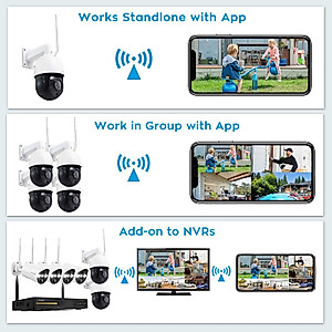 xmartO [Auto Track & 240x Zoom] Unicorn PRO 2K HD Wireless Security Camera Outdoor Pan/Tilt/Zoom (Auto Zoom, Enhanced 2-Way Audio,Smart 720lm Flood Lights & 260ft IR Night Vision, 2.4G WiFi