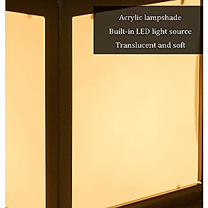 JSBDPHW New Chinese LED Column Light Wiring Pillar Lamp Simple Metal Square Post Light Outdoor Waterproof Pillar Pole Lamp Garden Villa Landscape Lawn Pedestal Light