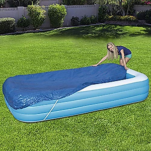 No-Branded GUANGLU Swimming Pool Cover Rectangular 120x72x22 in Inflatable Pool Cover Cloth UV-Resistant for Garden Outdoor Paddling Family Pools Protector