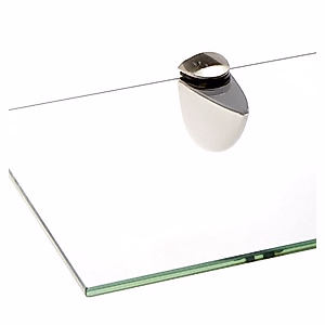 Spancraft Glass Kingbird Bent Glass Shelf, Brushed Steel Bracket, 8 x 32