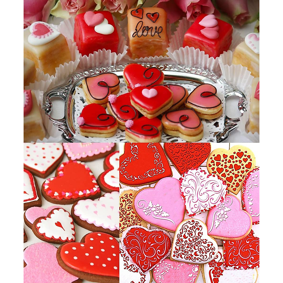 Valentine's Day Cookie Cutter Mold Set,5 Different Size Heart-shaped Sandwich Cutter and Sealer, Cookie, Fruit, Vegetable Cutters