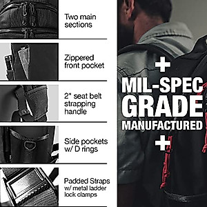 DEFY Bucktown Ballistic Nylon Backpack | 23 Liter Utility Backpack For Men | Professional Work Bag w/ 17 Inch Laptop Sleeve | Premium Tech Backpack | Water Repellent Travel & Commuter Pack (Black)