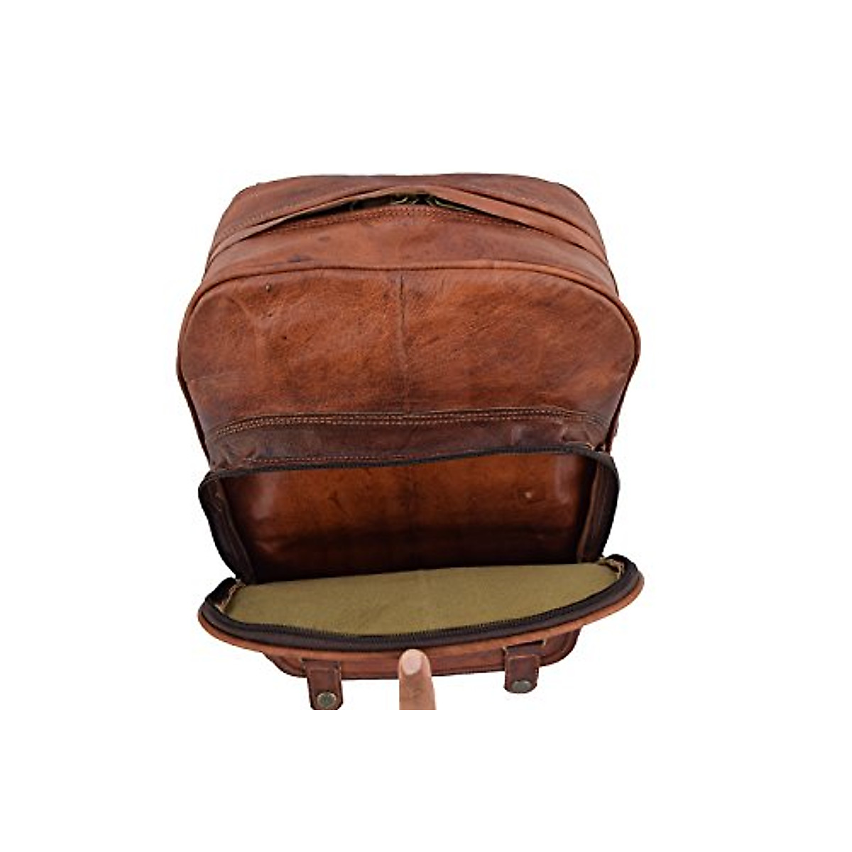 Vintage Leather Backpack Shoulder Bag Fits 13 Inch MacBook / Laptop | Men Women Office Rucksack | Unisex Teens College School Book Bags