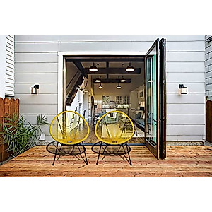 Kingmys Acapulco Woven Lounge Chair for Indoor and Outdoor Use (2PC Yellow)