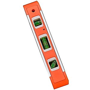 Edward Tools Magnetic Torpedo Level 9” - Strong Magnet level for quick attach - Accurate easy to read Vials - 45°/90°/180° - Aluminum Shock Resistant Frame - For Hanging Pictures, RV, Camper (1)