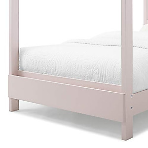 Delta Children Poppy House Wood Twin Bed, Platform Bed - No Box Spring Needed, Blush Pink
