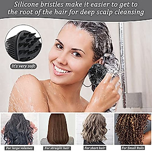 2pcs Upgrade Silicone Body Scrubber,Easy to Clean Silicone Loofah,Exfoliating Body Brush,and More Hygienic Than Traditional Loofah,Lathers Well(Black&Purple)