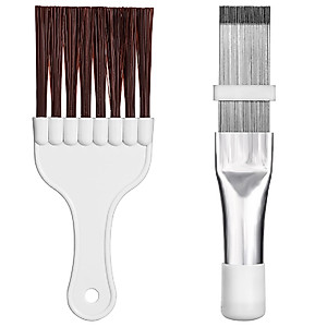 2pcs Air Conditioner Fin Combs AC Condenser, Refrigerator Coil Cleaning Brush Evaporator Cleaner Stainless Steel Metal Radiator Fin Repair Tool for Refrigerators, Auto, HVAC, Computers, Kitchens