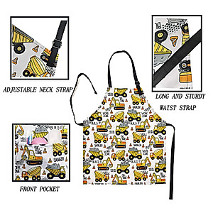 Sosolong Adjustable Children's Waterproof Apron, with Children's Pocket Cooking Apron, Baking, Painting, Gardening (dinosaur apron)